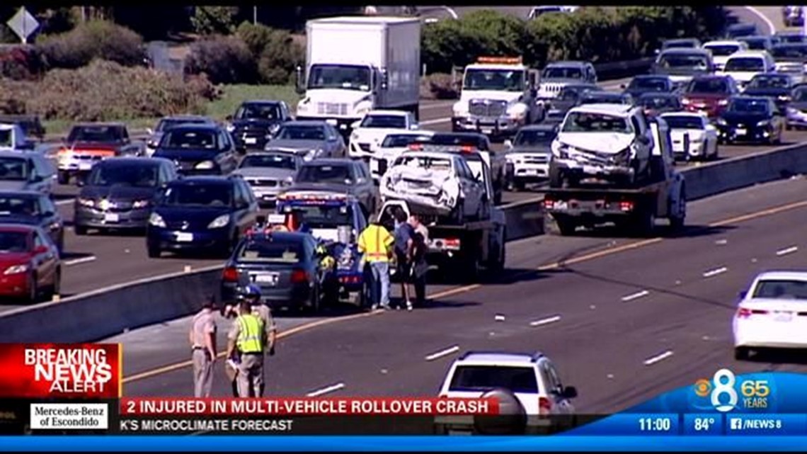 Two hurt in multi-vehicle crash on I-8 | cbs8.com