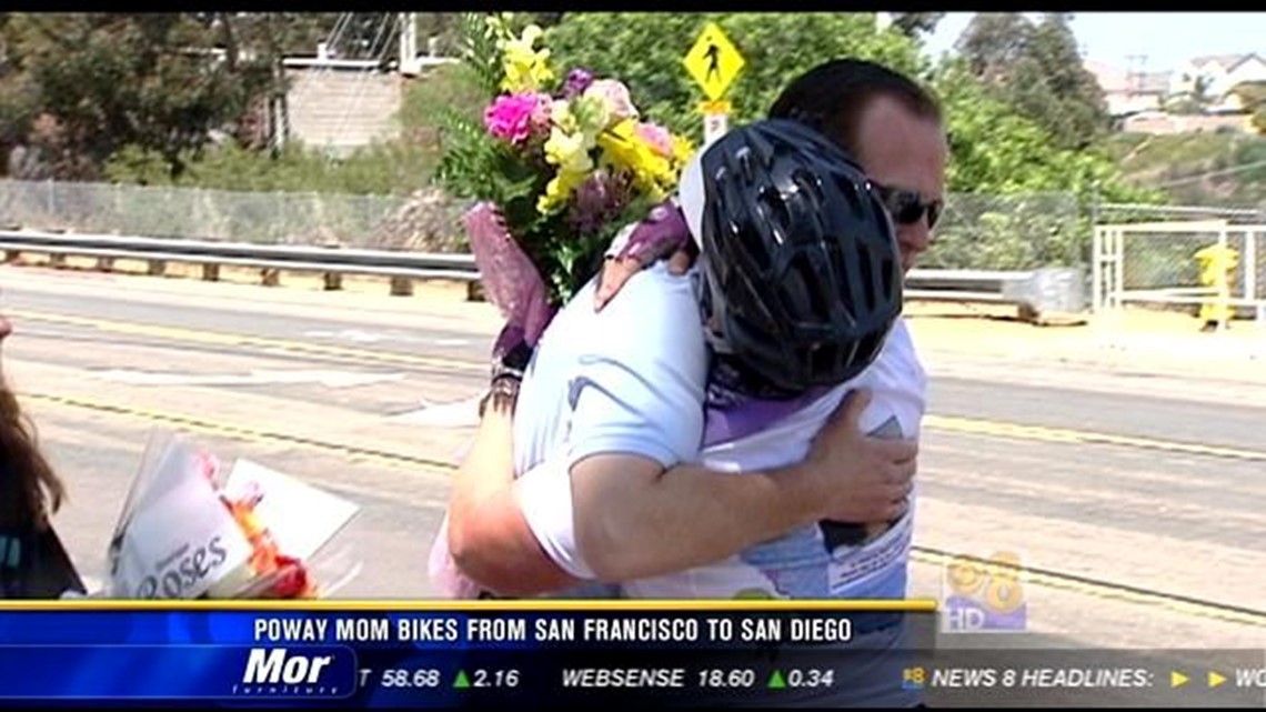 Poway mom bikes from San Francisco to San Diego | cbs8.com