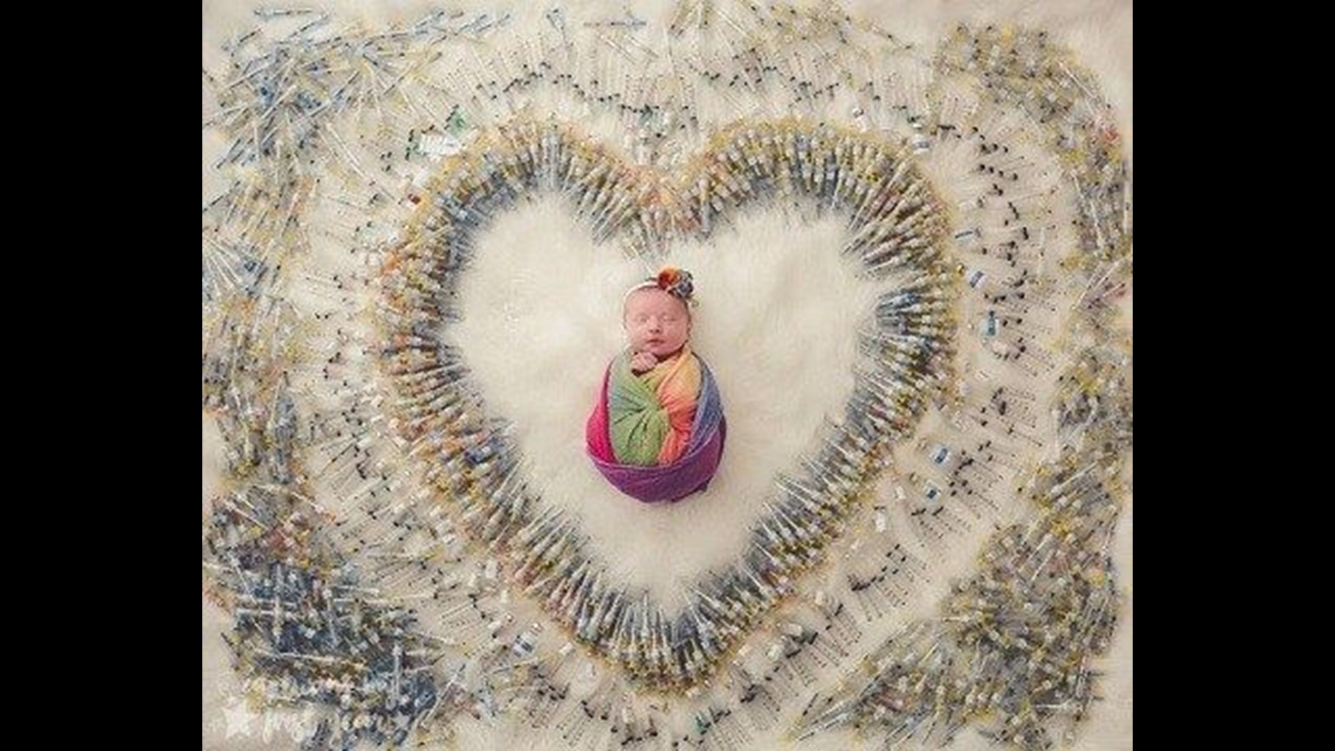 Photo of baby surrounded by IVF needles gives families hope | cbs8.com