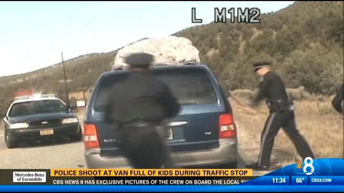 Police shoot at van full of kids during traffic stop | cbs8.com