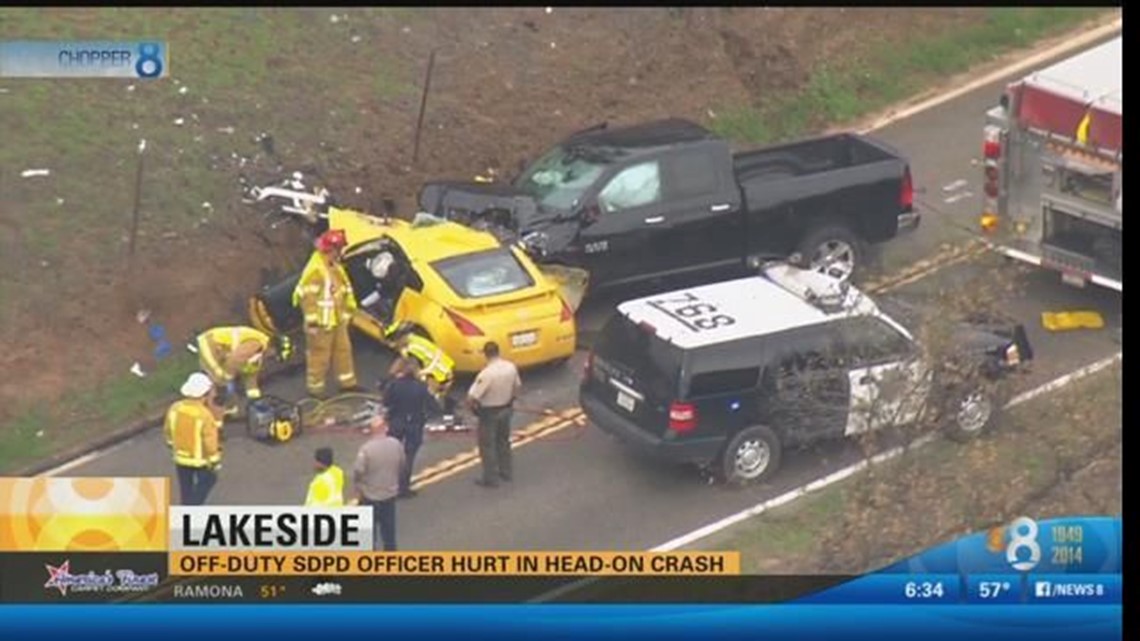 Off-duty SDPD officer injured in head-on crash | cbs8.com