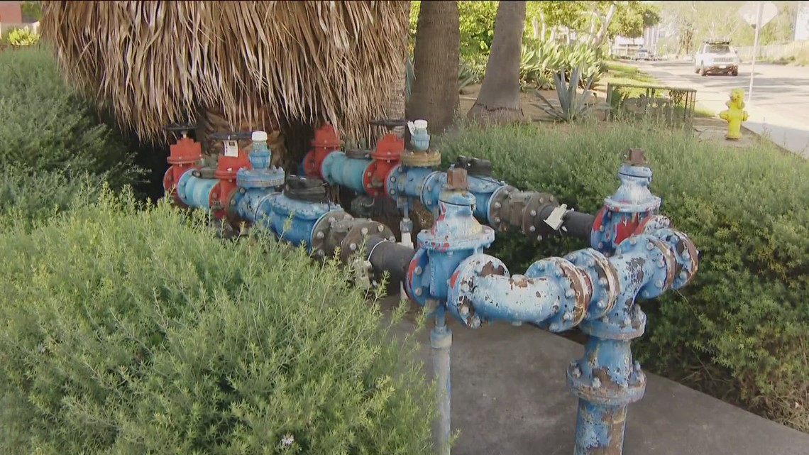 Video shows man using water from large pipes | cbs8.com