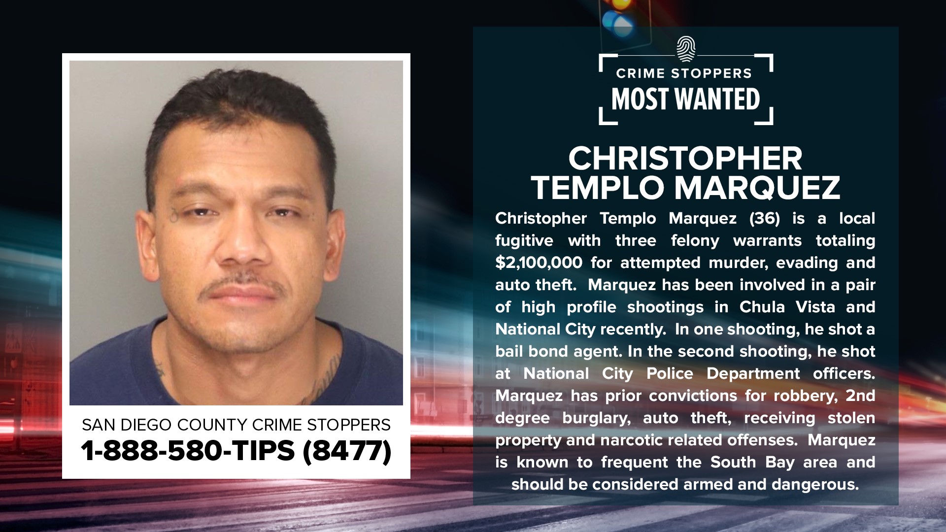 Wanted Christopher Templo Marquez | cbs8.com