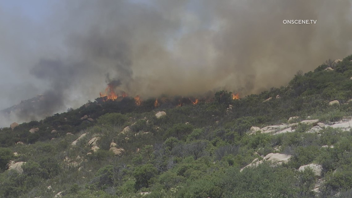 Skyline Fire burns 100 acres in Lawson Valley near Jamul - June 11 ...