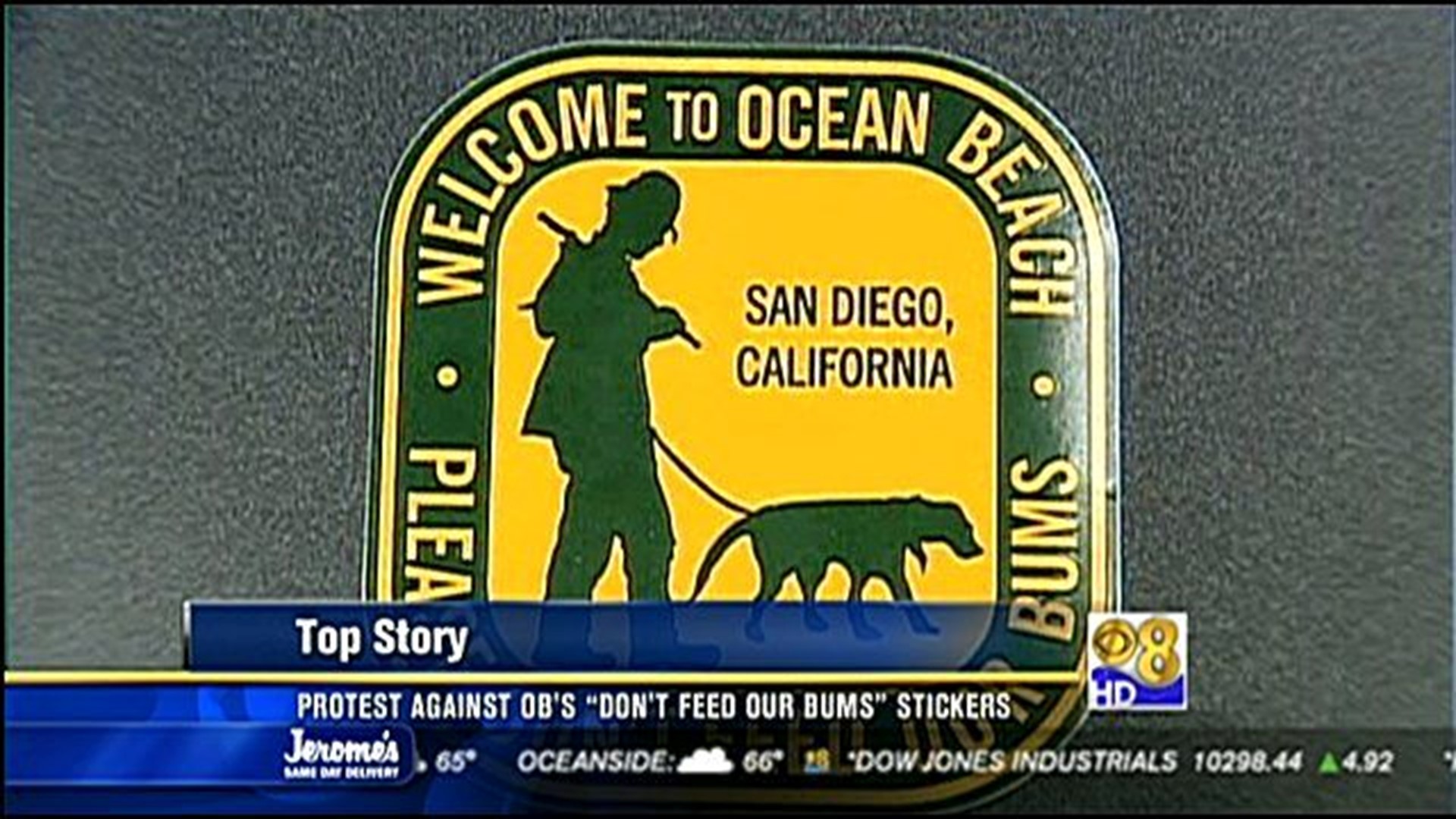 Controversial bumper sticker in OB sparks street protests | cbs8.com