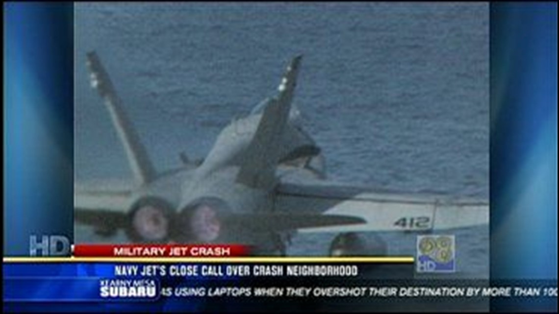 Navy jet's close call over crash neighborhood | cbs8.com