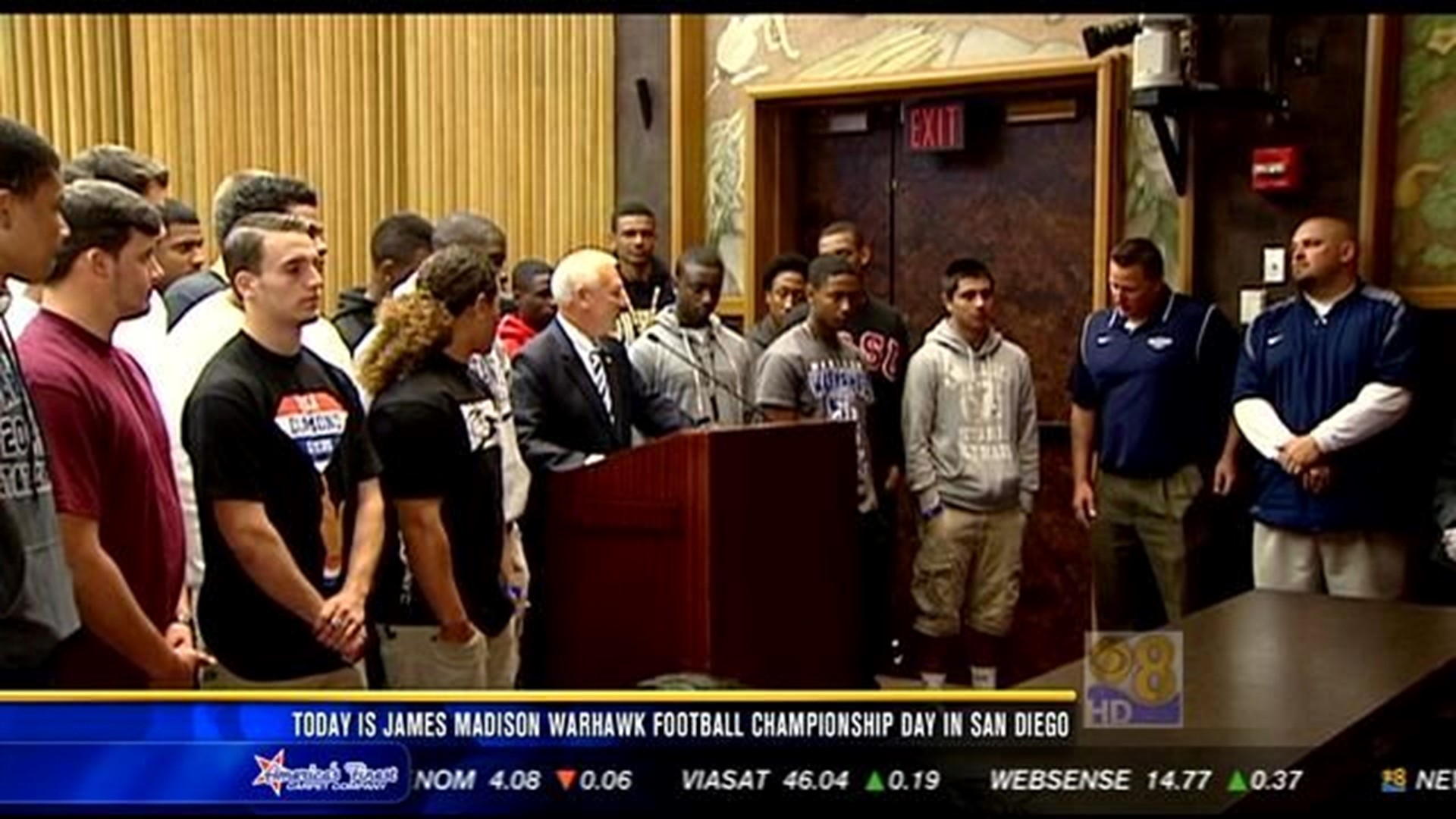 Tuesday declared James Madison Warhawk Football Championship Day in San ...