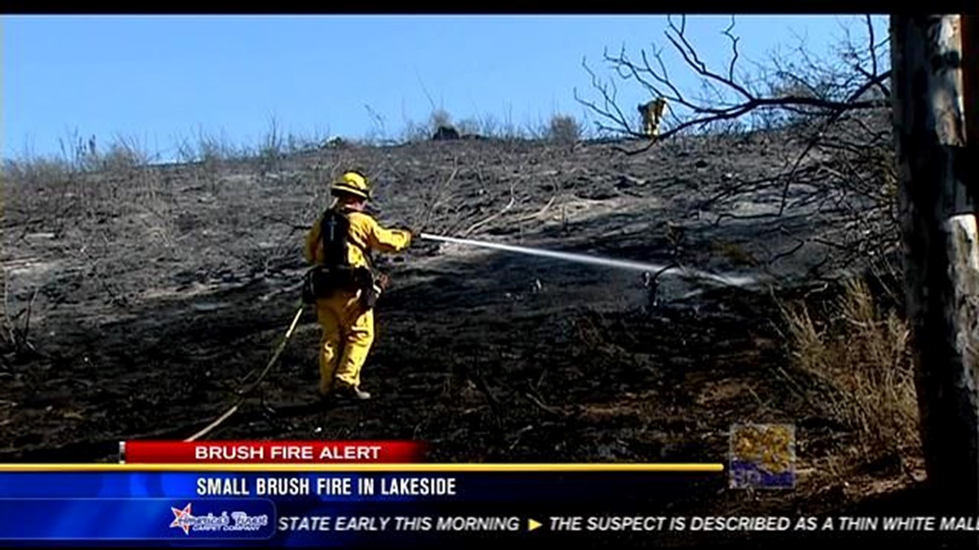 Crews battle small brush fire in Lakeside | cbs8.com