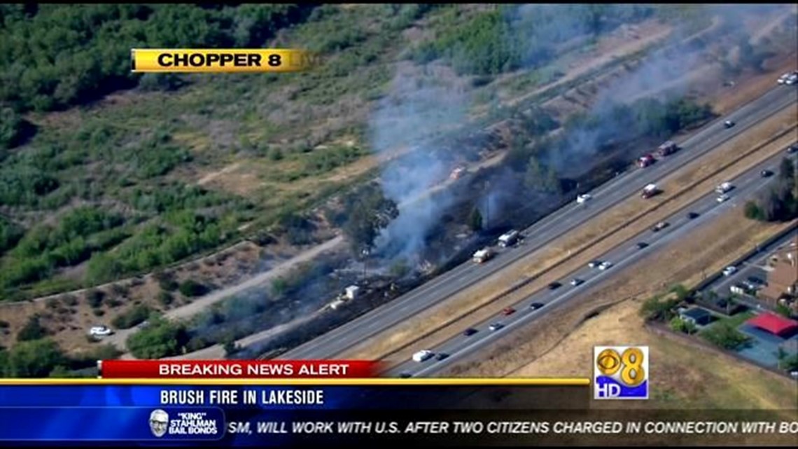 Crews contain small brush fire in Lakeside | cbs8.com