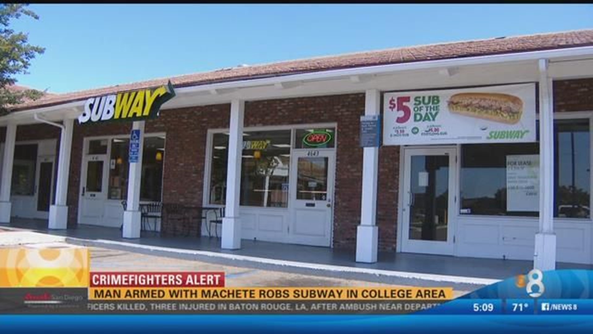 Man Armed With Machete Robs Subway In College Area
