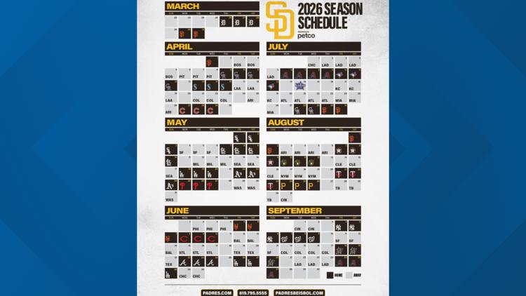 San Diego Padres announce 2026 schedule | cbs8.com