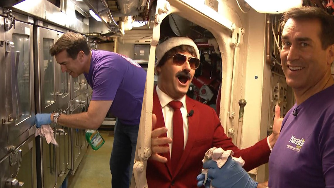 Rob Riggle volunteers alongside fellow vets at the USS Midway on | cbs8.com