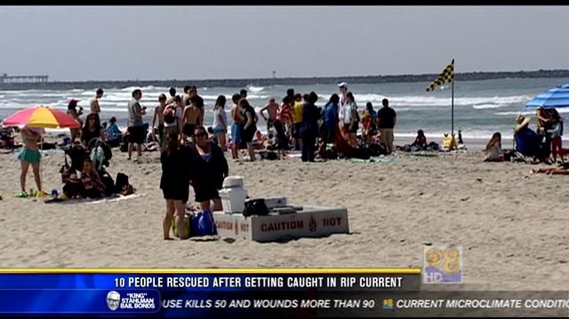 10 people rescued after getting caught in rip current | cbs8.com