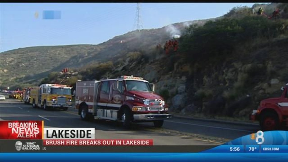 Cal Fire contains brush fire in Lakeside | cbs8.com