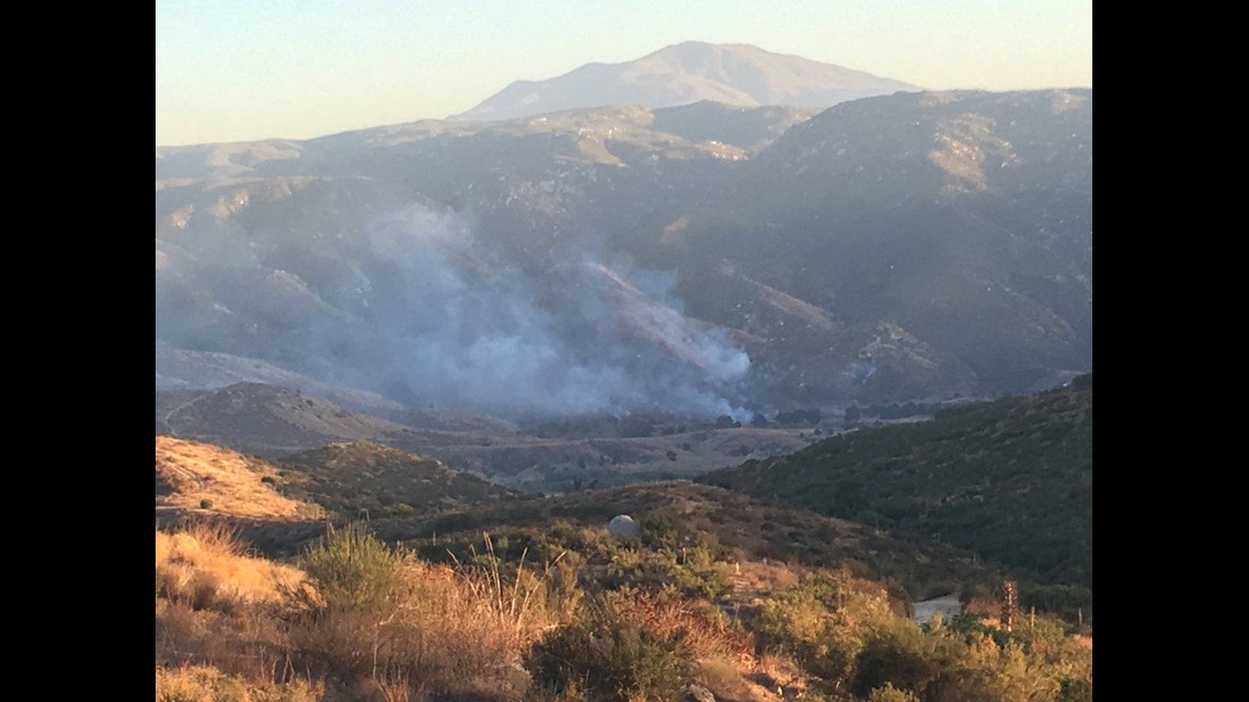 Crews extinguish Lakeside brush fire caused by plane crash | cbs8.com