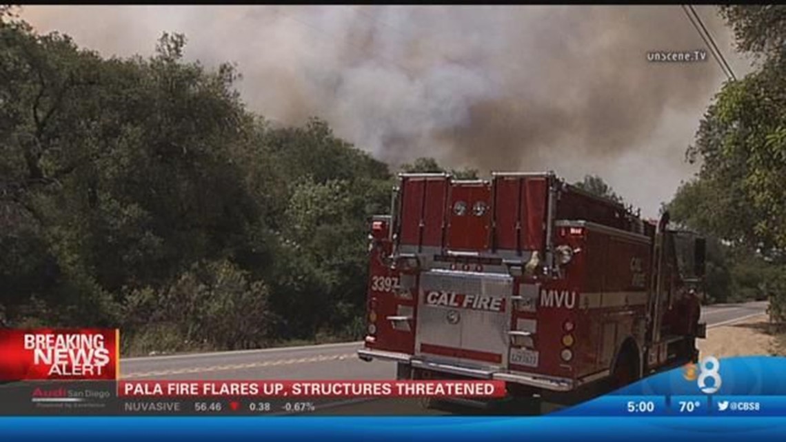 Evacuation order lifted after flare-up of Pala Fire | cbs8.com