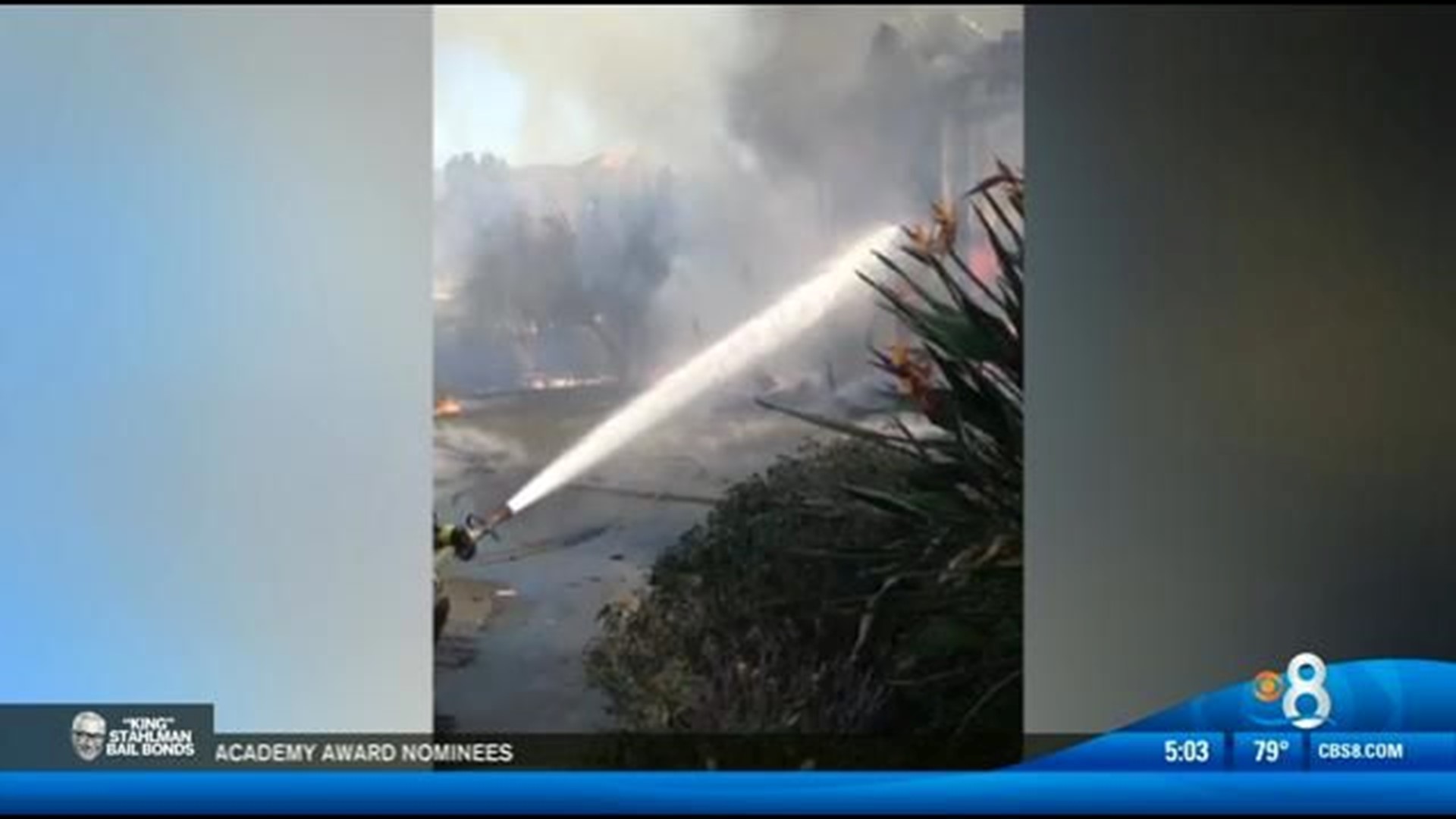 Garage destroyed in Valley Center fire | cbs8.com