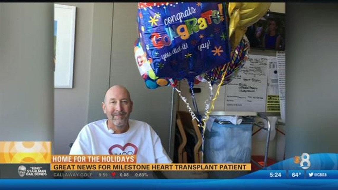 Great news for milestone heart transplant patient | cbs8.com