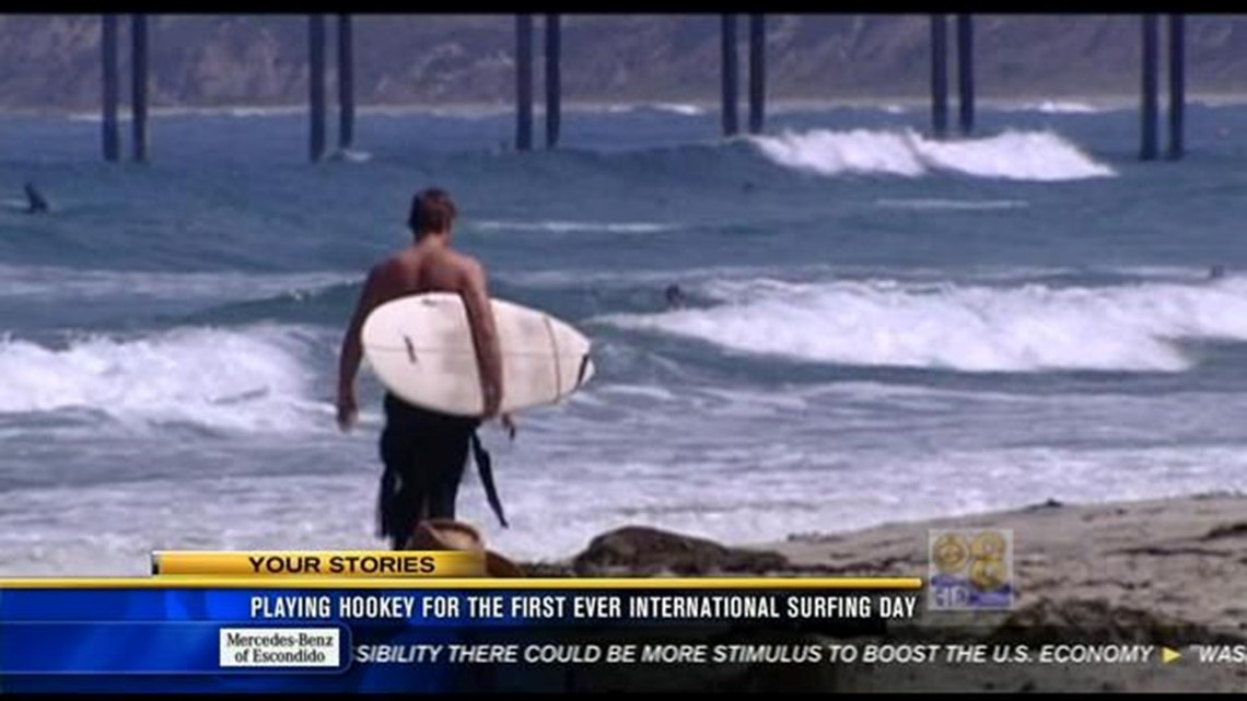 Playing hookey for the first ever International Surfing Day | cbs8.com