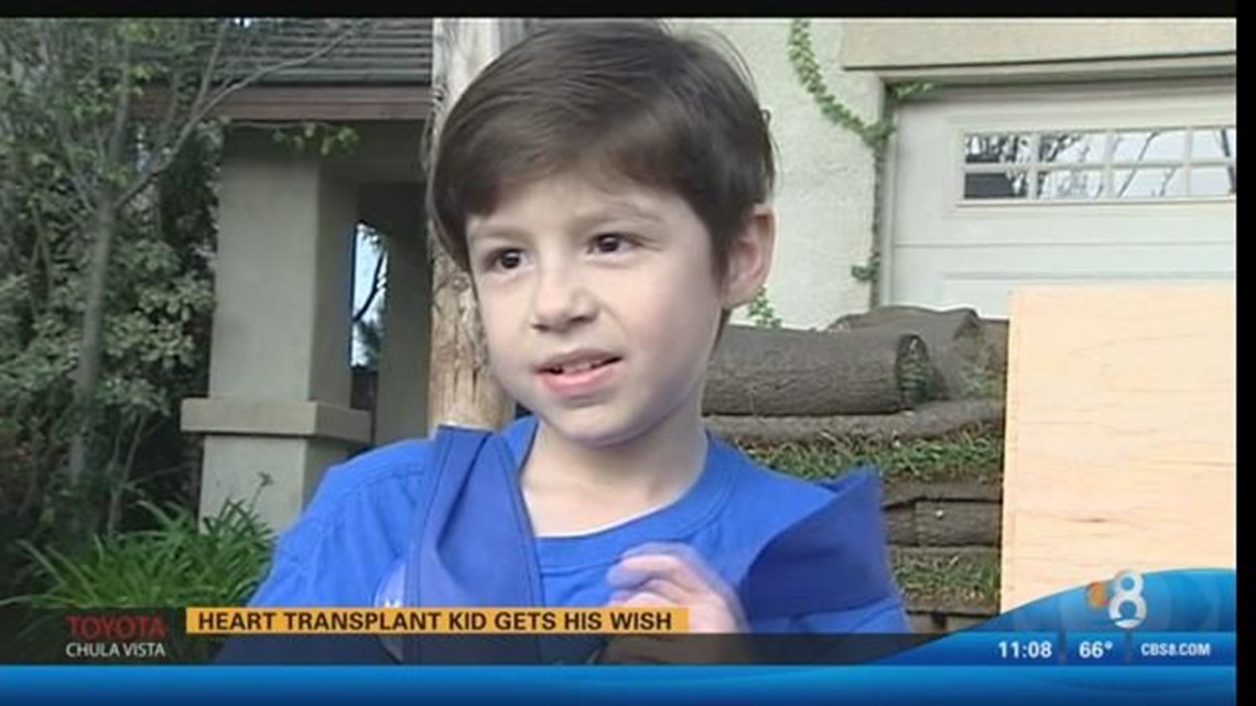 Heart transplant boy receives wish of a lifetime | cbs8.com