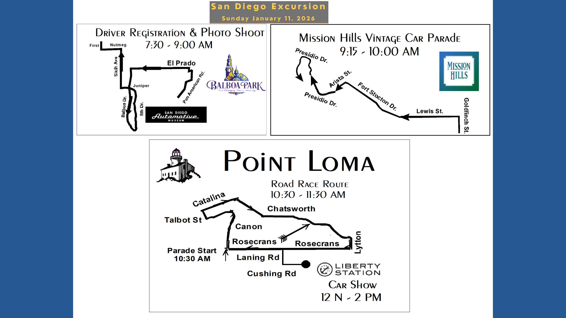 Point Loma set for vintage car parade, retracing historic 1915 race ...
