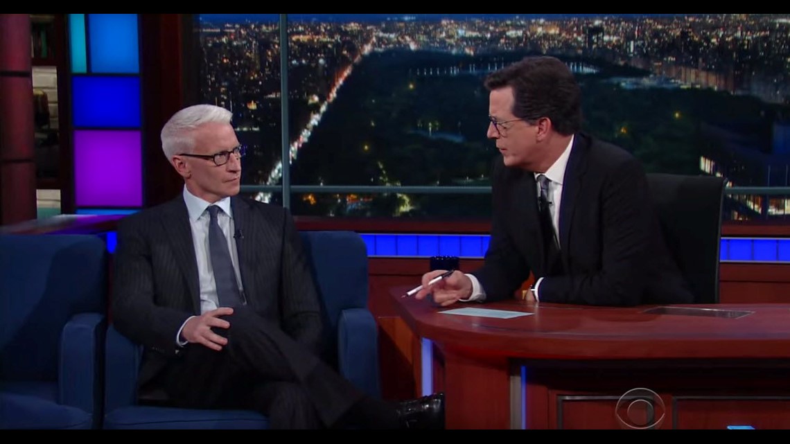 Anderson Cooper and Stephen Colbert Hug It Out | cbs8.com