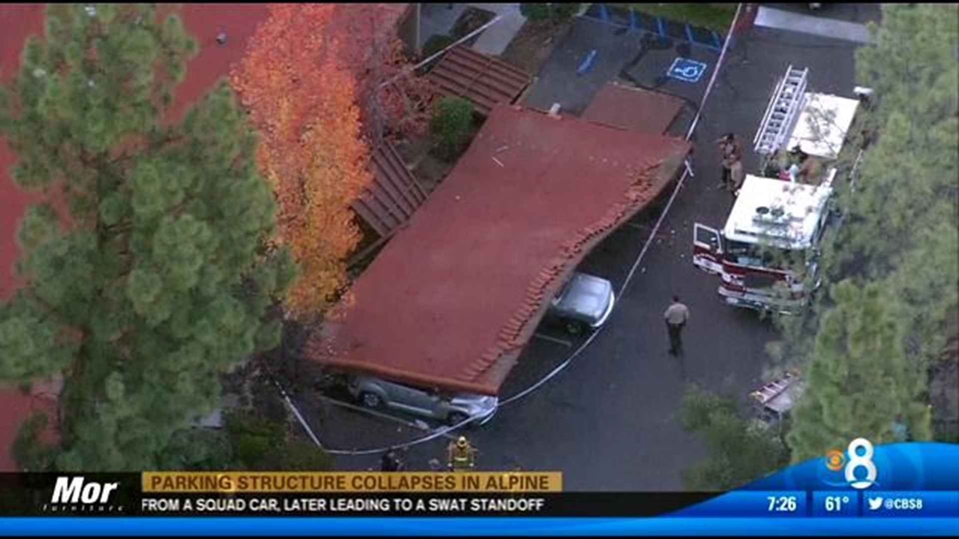 Carport collapses onto vehicles at Alpine complex | cbs8.com