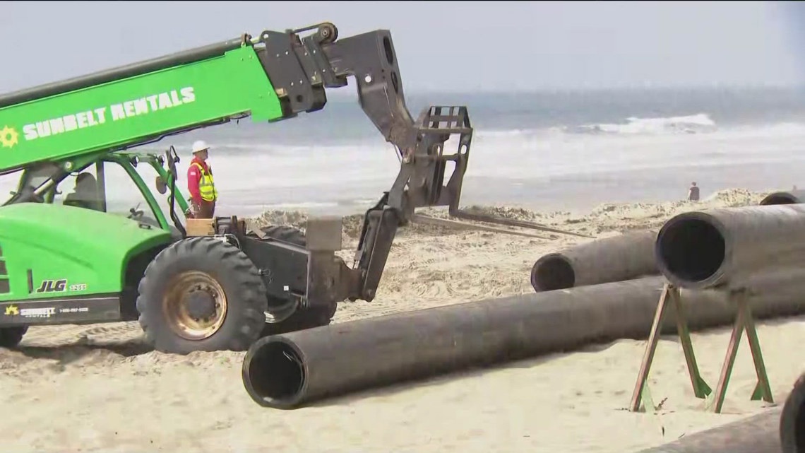 Lagoon dredging begins, replenishing sand to Carlsbad beaches | cbs8.com