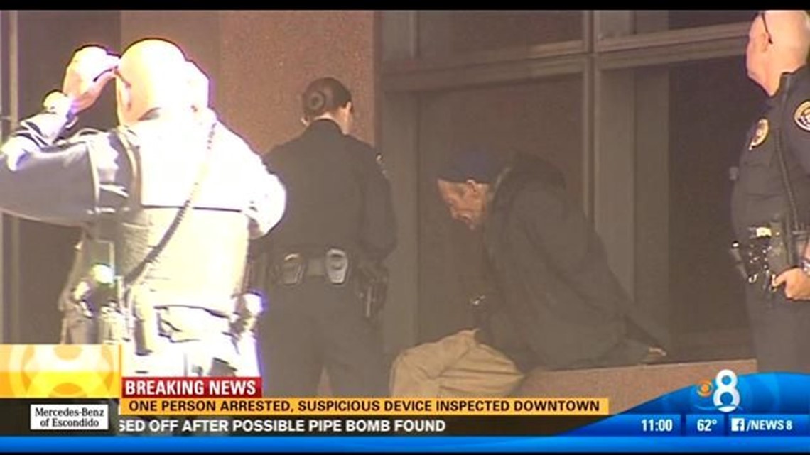 Pipe bomb threat cleared; one person arrested | cbs8.com