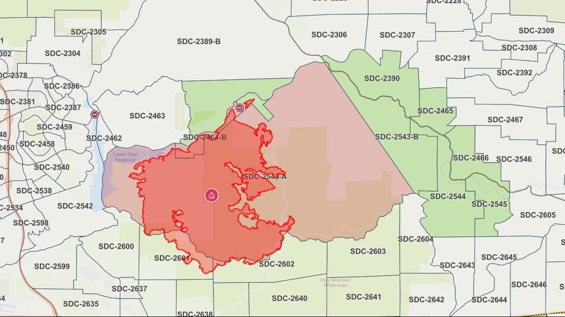 Brush fire, smoke, flames, evacuations, map in San Diego's South Bay near border | cbs8.com