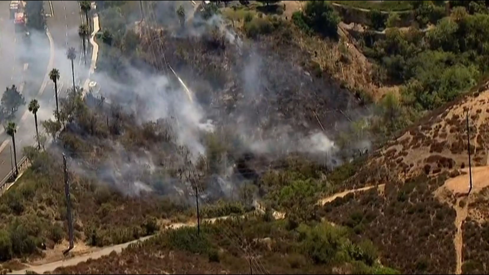 Brush fire, smoke, flames, any evacuations, map in San Diego near 805 | cbs8.com