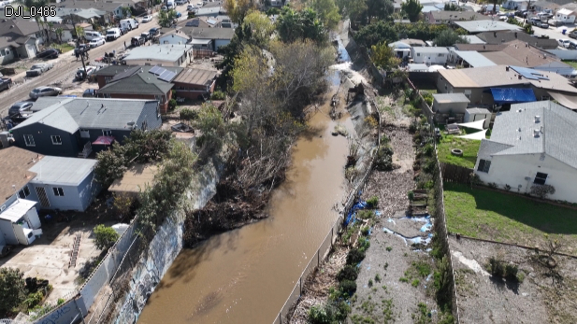 Drone shows growth in storm channel that led to San Diego floods | cbs8.com