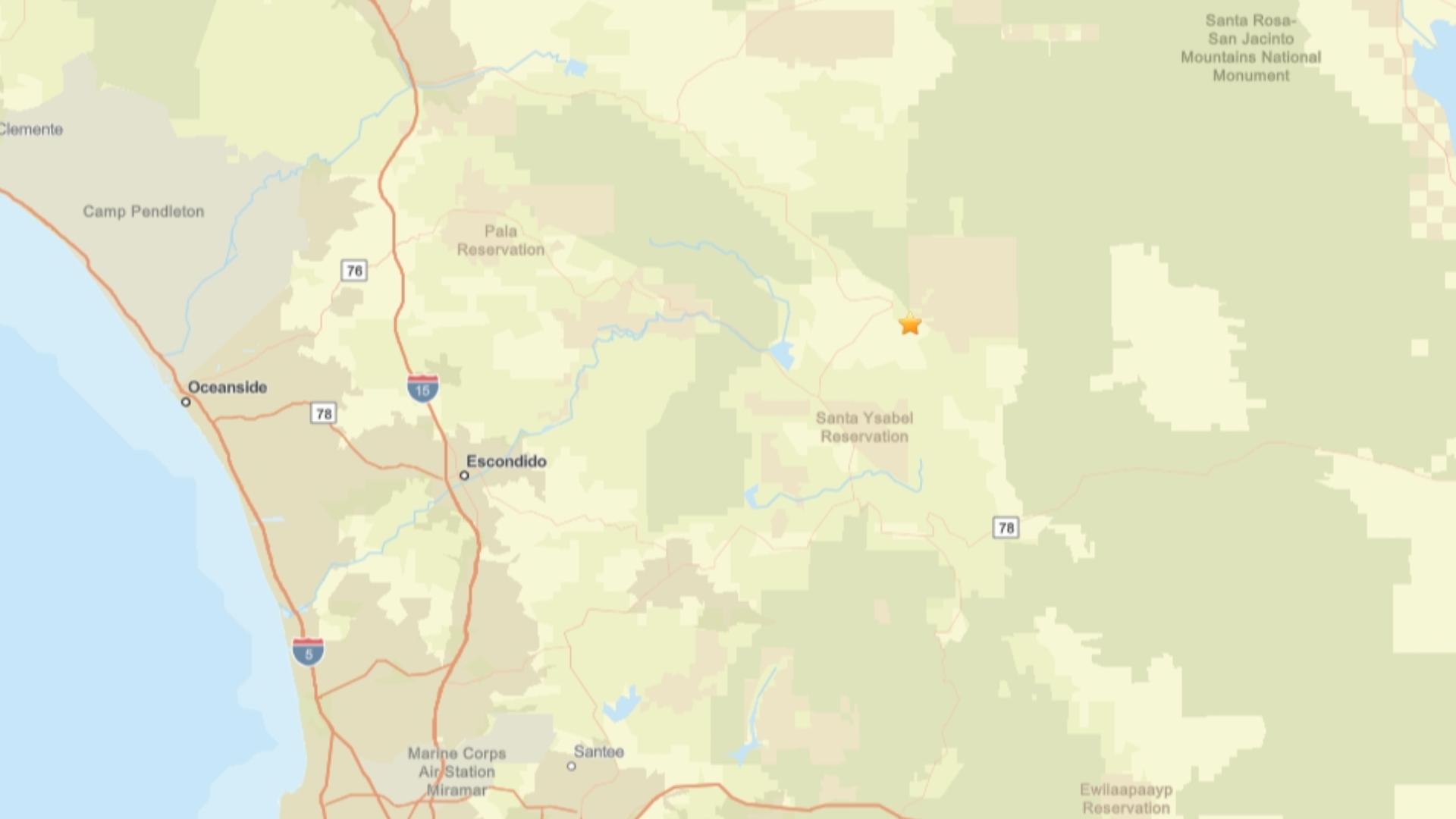 USGS: Earthquake reported, felt in San Diego County, Southern CA | cbs8.com