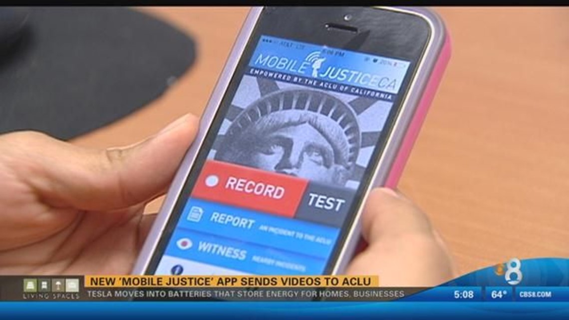 New Mobile Justice App sends videos to ACLU | cbs8.com