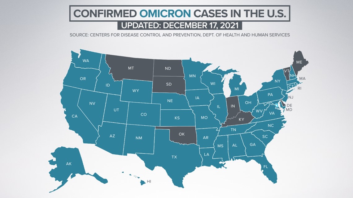 Where have US omicron cases been confirmed? | cbs8.com
