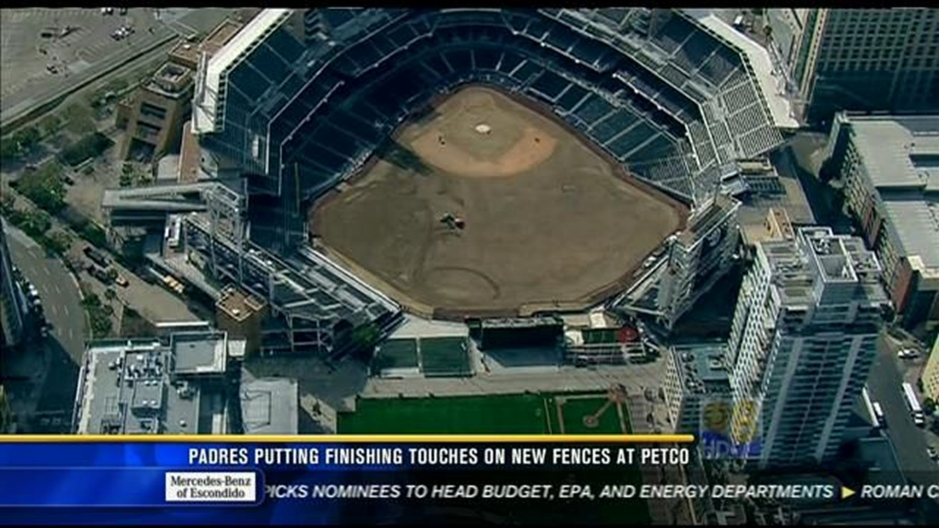 Padres putting finishing touches on new fences at Petco Park | cbs8.com