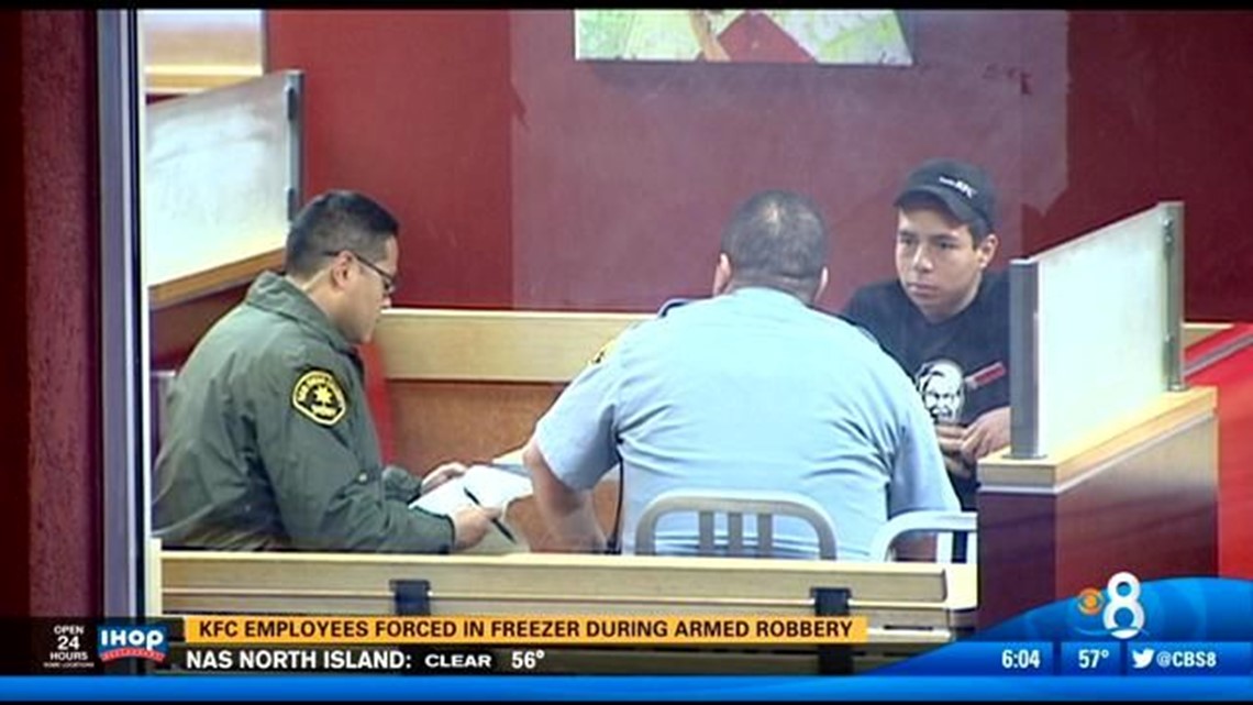 KFC employees forced in freezer during armed robbery | cbs8.com