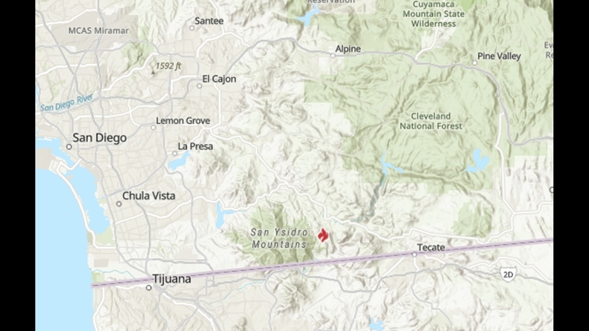 Wildfire chars hundreds of acres just north of U.S.-Mexico border ...