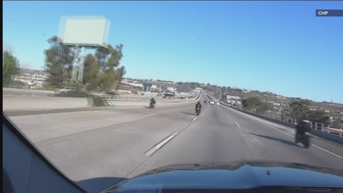 New video of CHP's bust on motorcycle 'freeway takeover' | cbs8.com