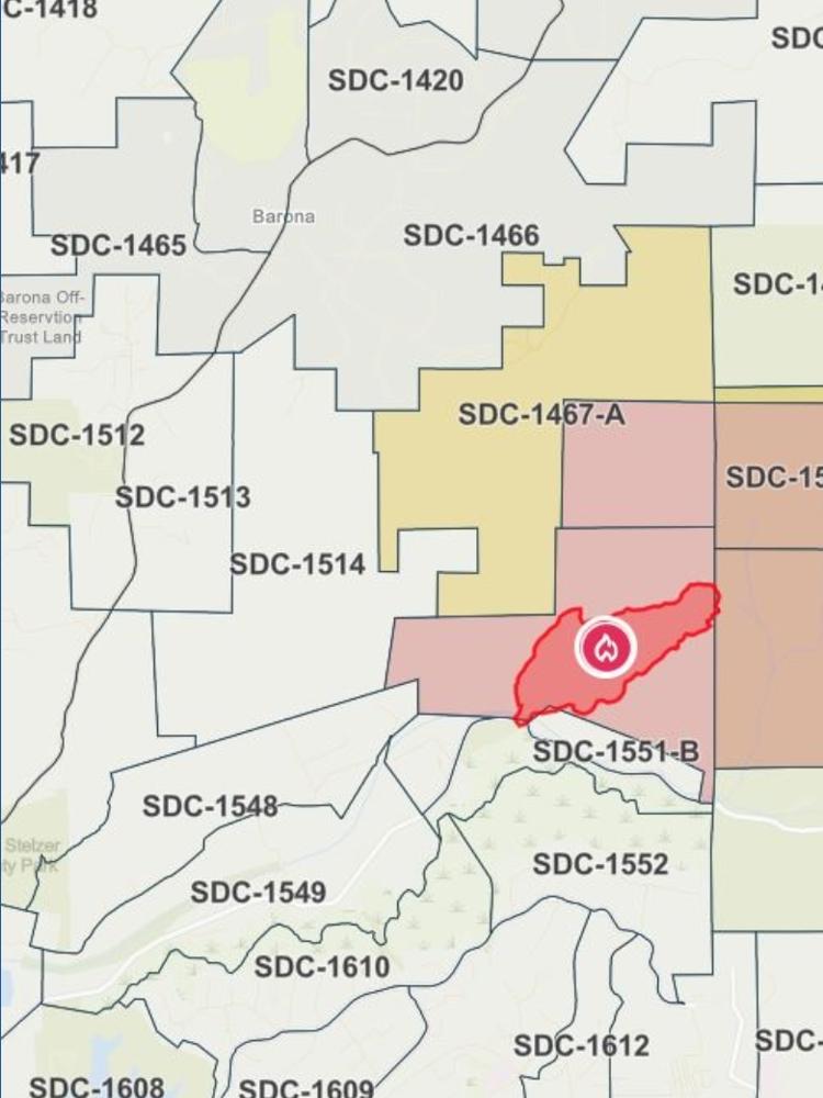 Brush fire, smoke, flames, evacuations, map in Lakeside, East San Diego ...