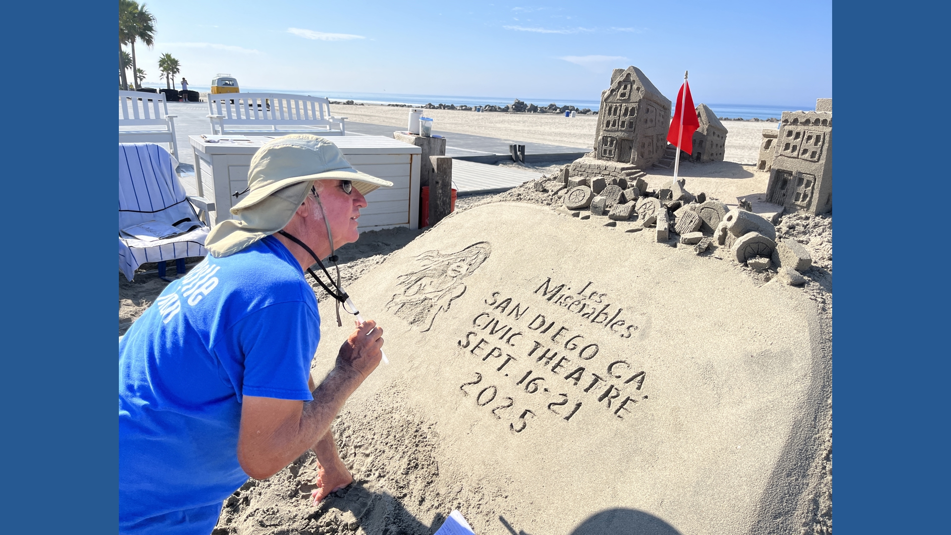 Coronado's Sandcastle man honors Les Misérables | cbs8.com