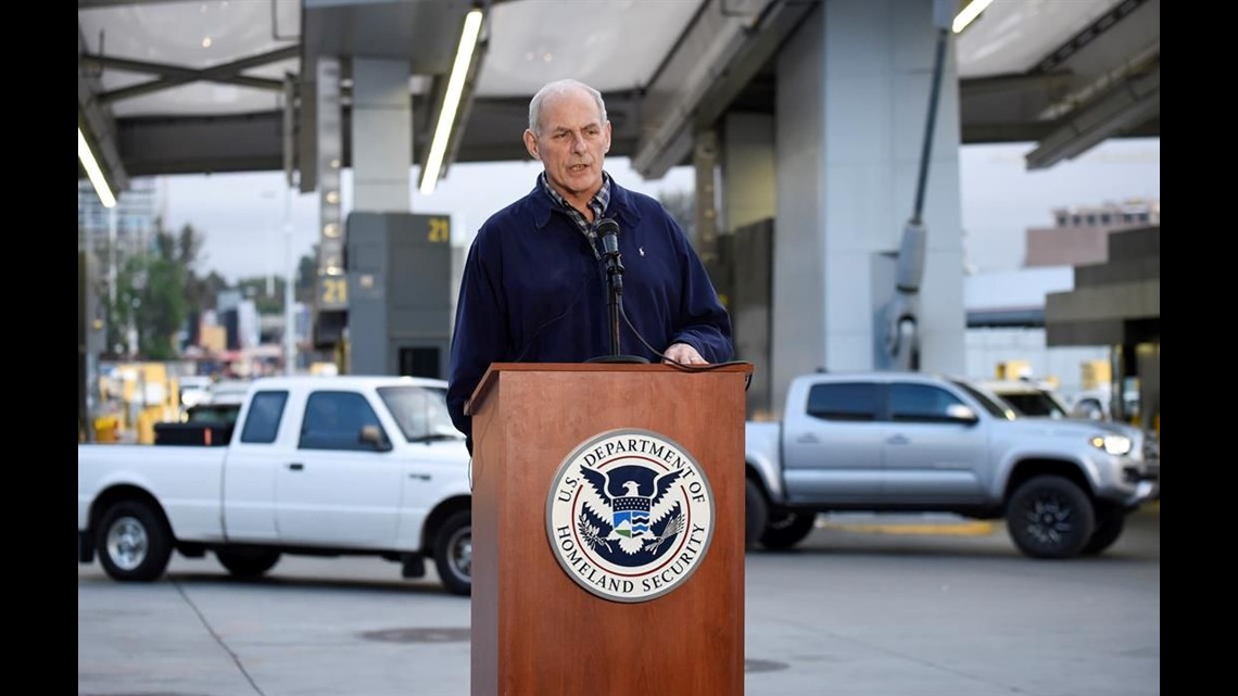 Homeland Security head tours border as wall plan takes shape | cbs8.com