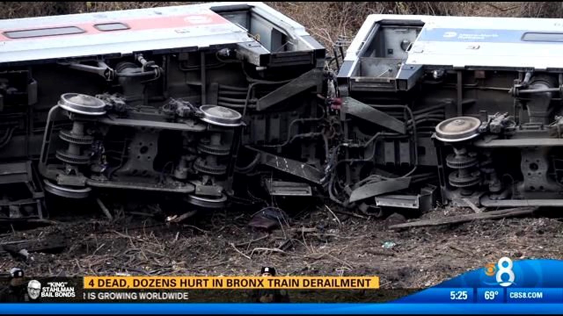 NYC train derailment kills 4, hurts more than 60 | cbs8.com