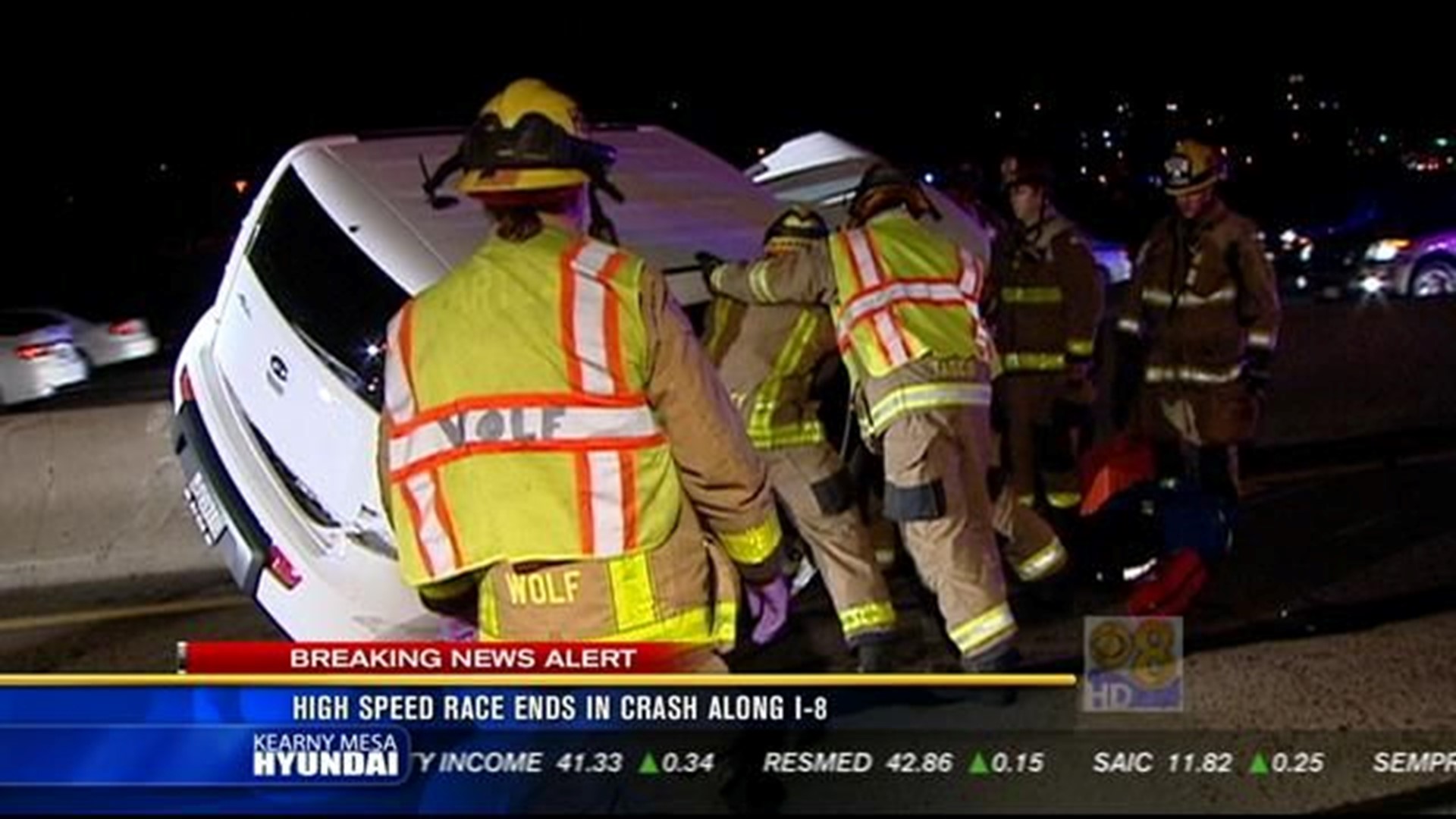 High speed race ends in crash along I-8 | cbs8.com