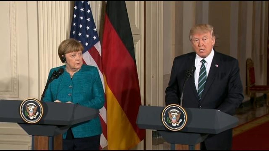 Trump welcomes Merkel to White House for high stakes visit | cbs8.com