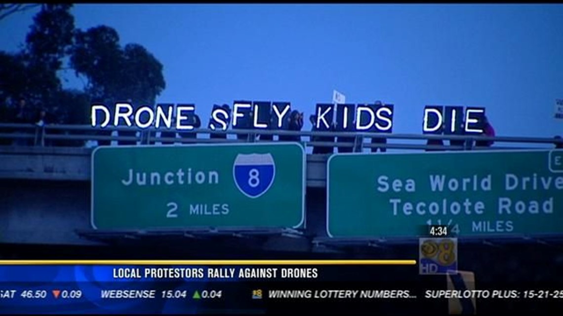 Local protesters rally against drones | cbs8.com