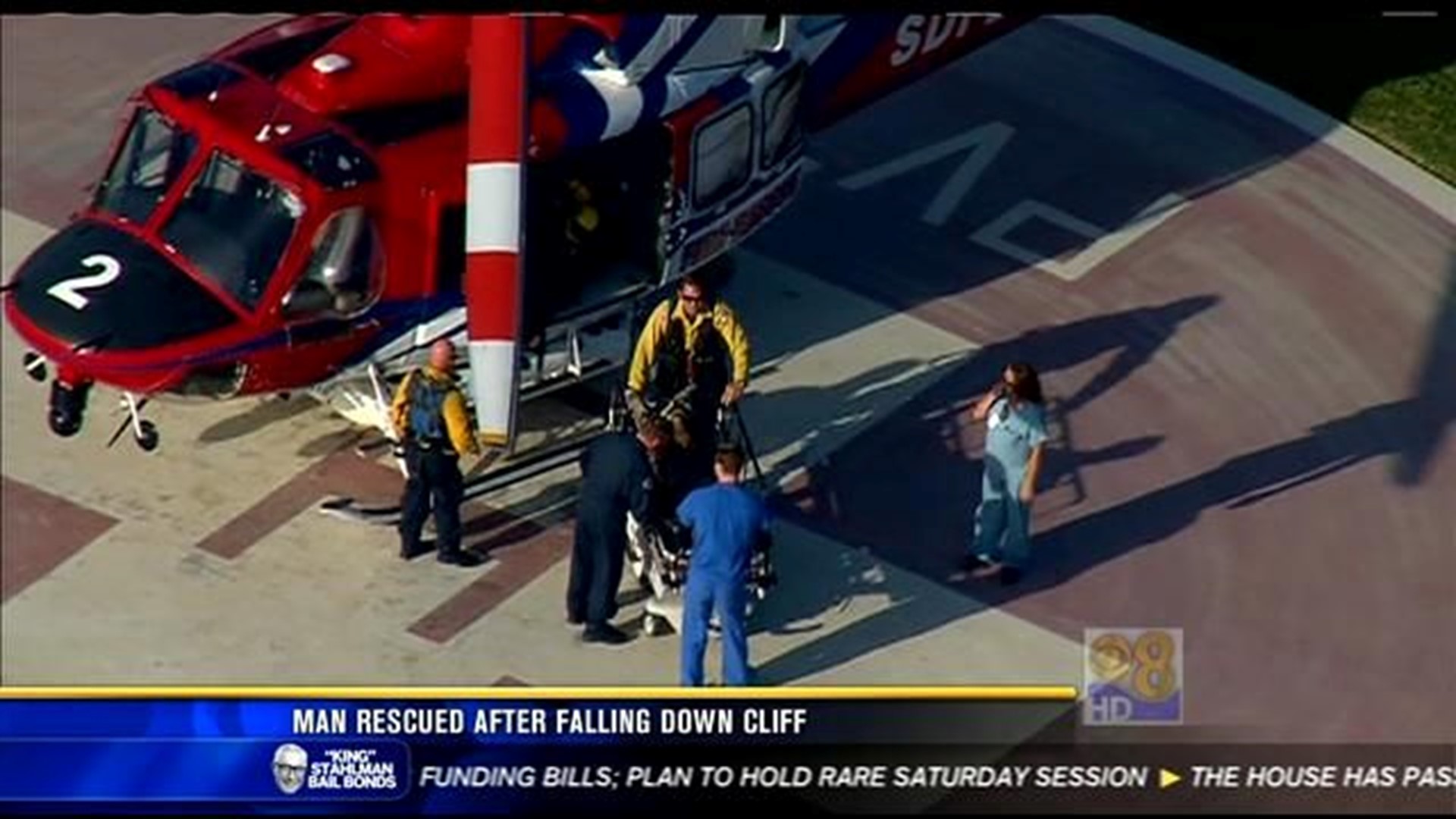 Man rescued after falling down cliff | cbs8.com