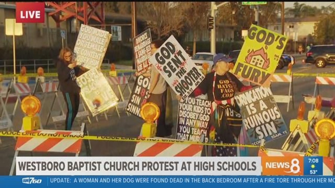 Westboro Baptist Church protest at high schools | cbs8.com