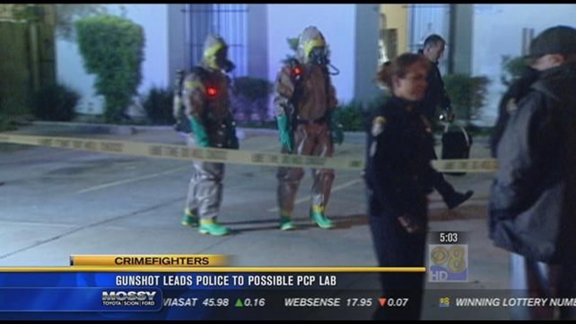 Gunshot leads police to possible PCP lab | cbs8.com