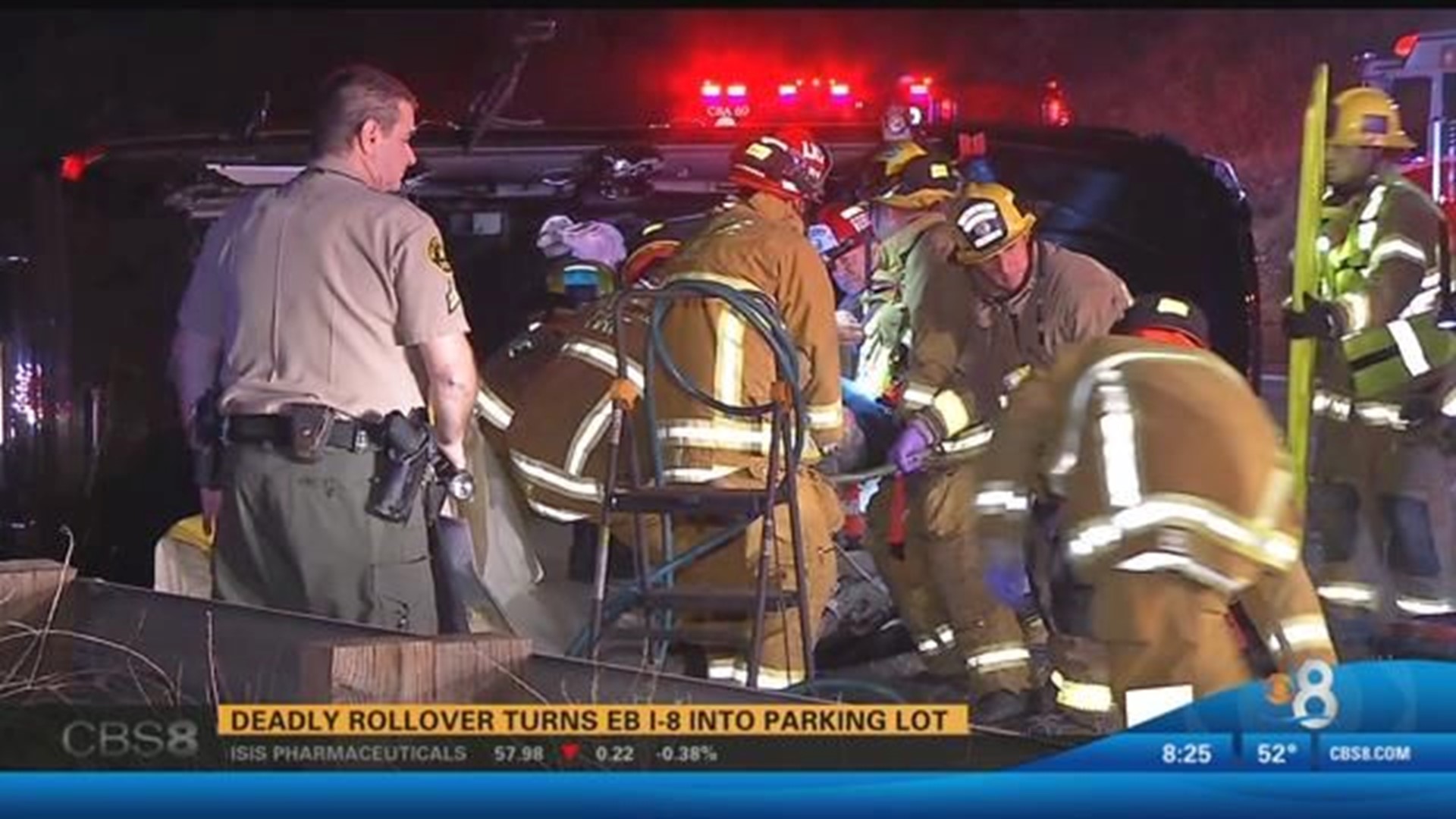 Deadly rollover turns Eastbound I-8 into parking lot | cbs8.com